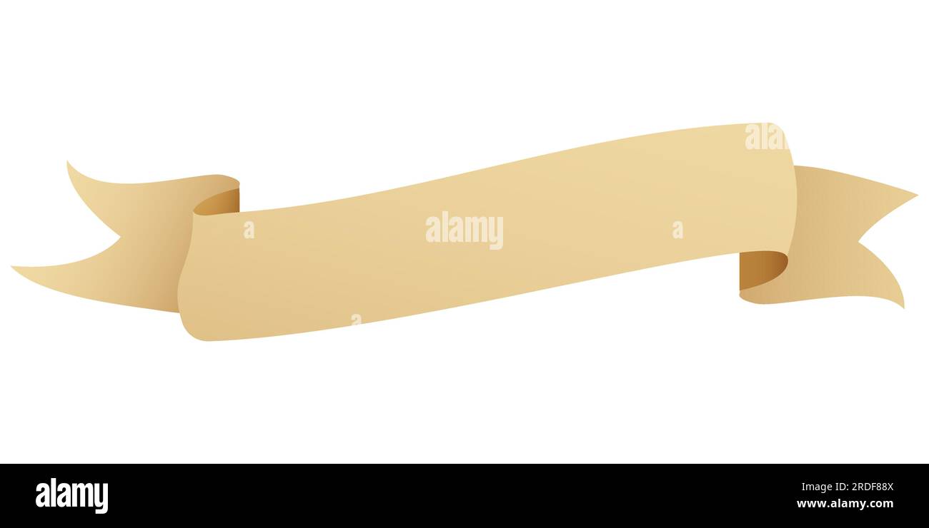 Parchment paper scroll ribbon, old vintage banner game ui element in ...