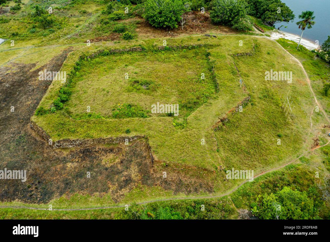 Old portuguese fort on the Rio Negro, San Felipe, Guainia department ...