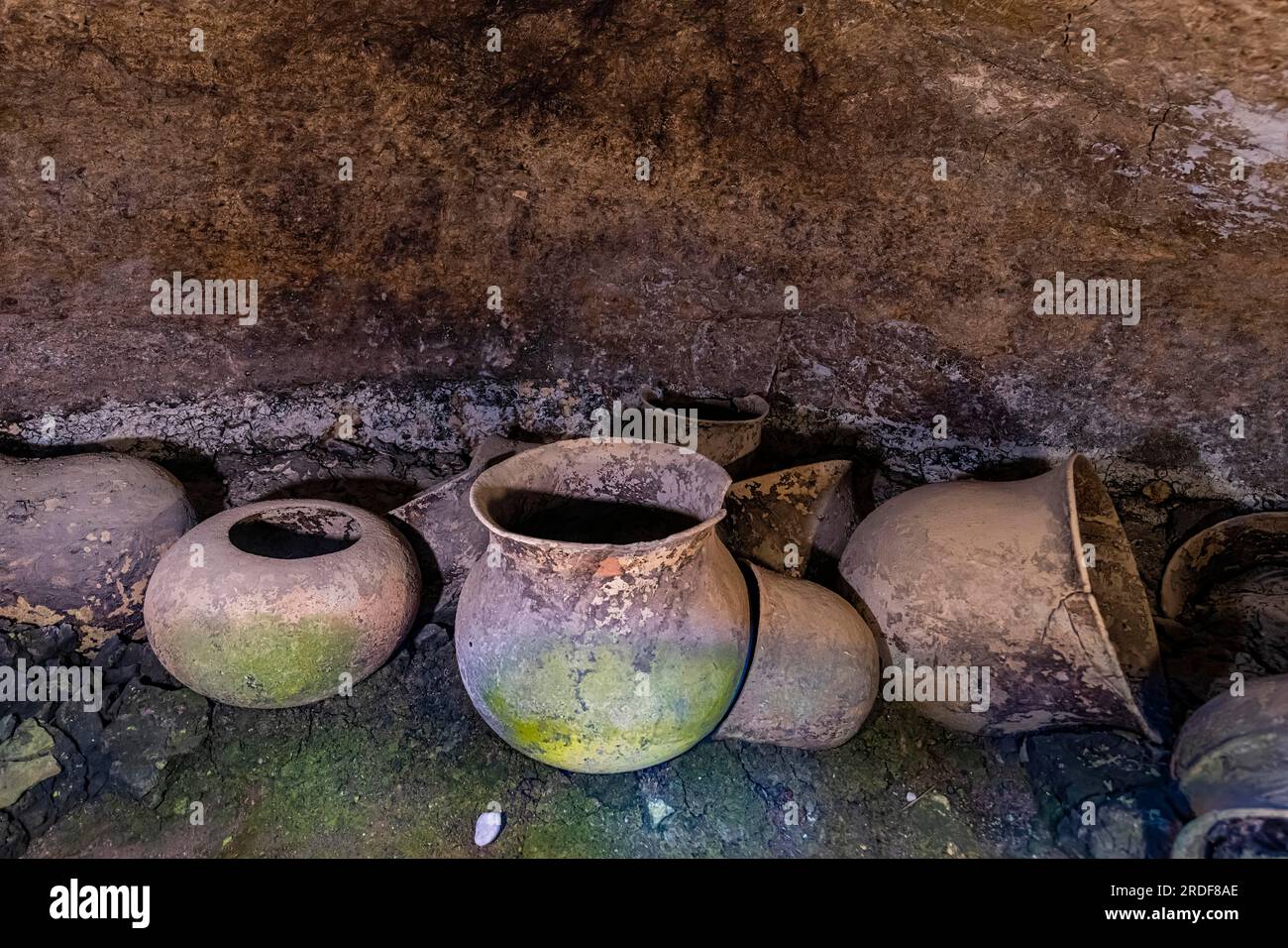 Ancient clay pots, Pre-Columbian hypogea or tombs, Unesco world ...