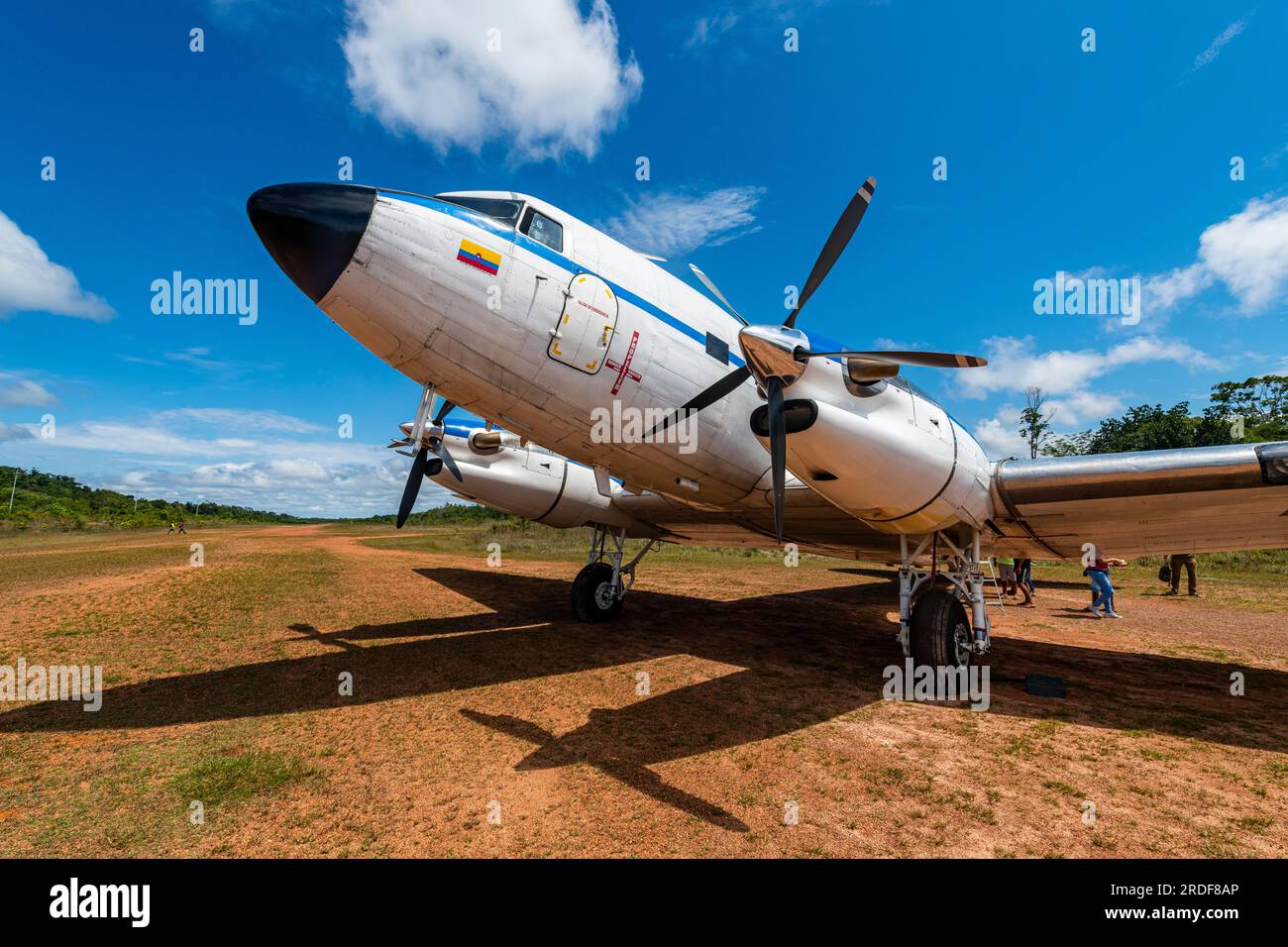 Old DC3 propeller driven airplane, San Felipe, Colombia Stock Photo - Alamy