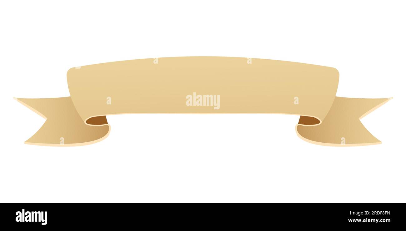 Parchment paper scroll ribbon, old vintage banner game ui element in ...