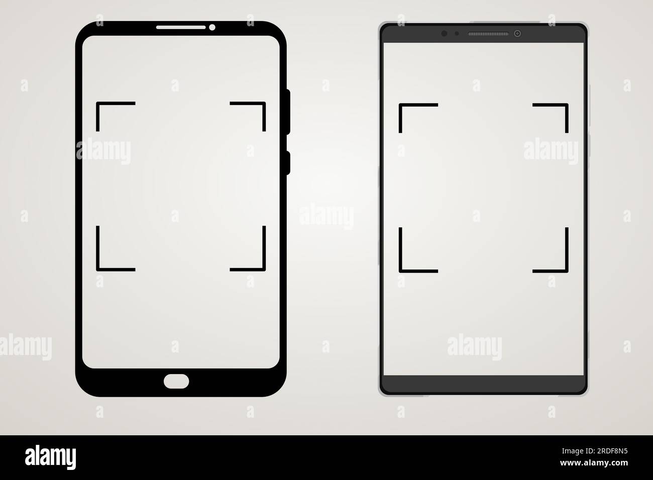 Cell phone, smartphone screen frame front view modern gadget mock up ...