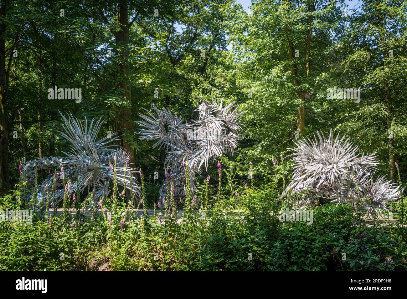 Steel sculpture emulating plant forms, Middelheim Open Air Sculpture ...
