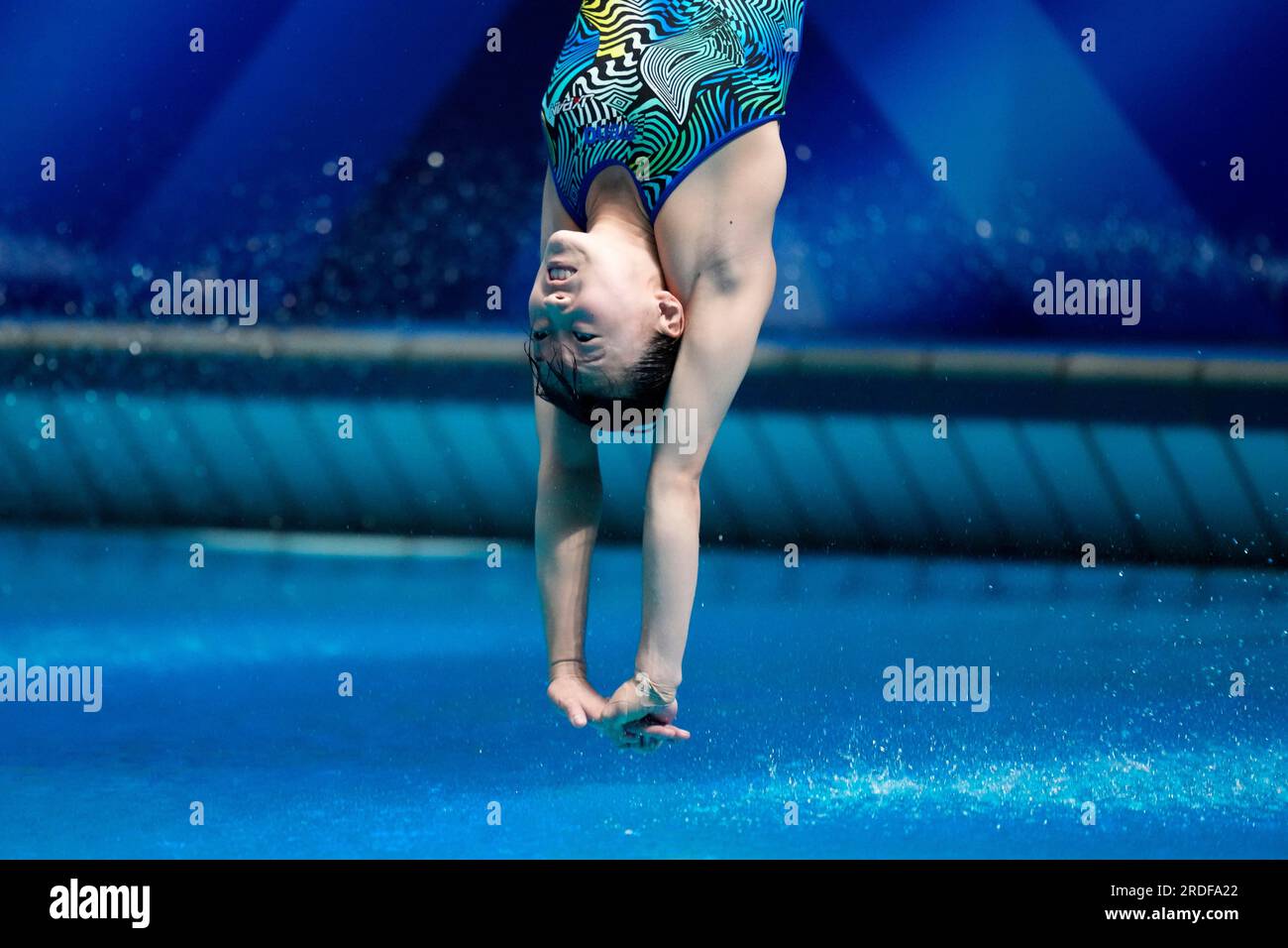 Sayaka Mikami of Japan competes during the women's 3m springboard ...