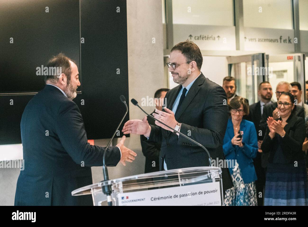 Paris, France. 01st June, 2023. (R) Newly appointed Minister for Health ...