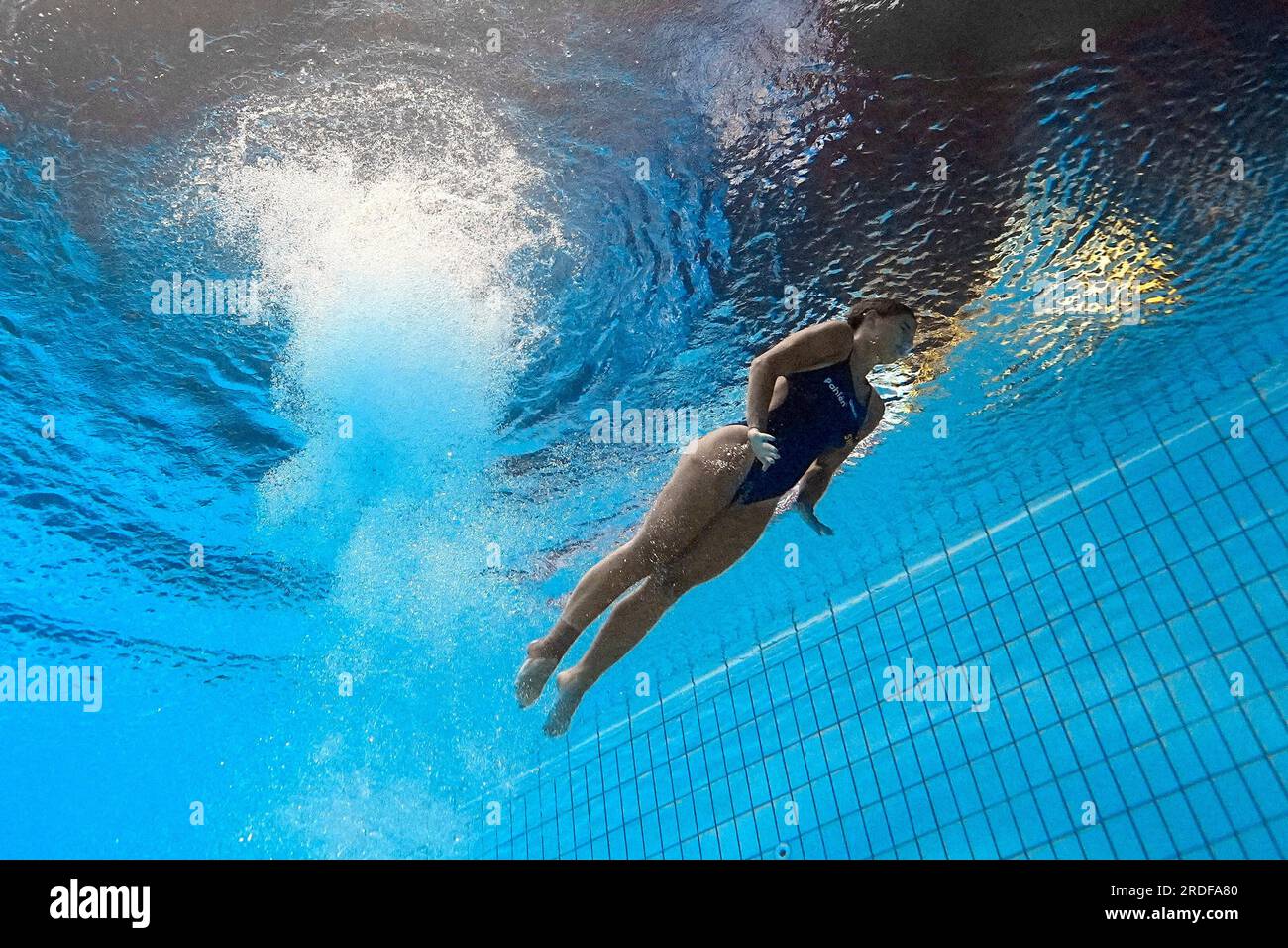 Emilia Nilsson Garip, of Sweden, competes during the women's 3m ...
