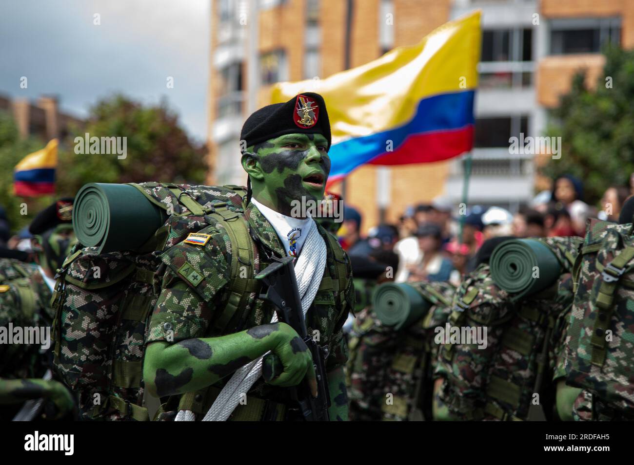 Colombian army soldiers during the military parade for the 213 years of ...