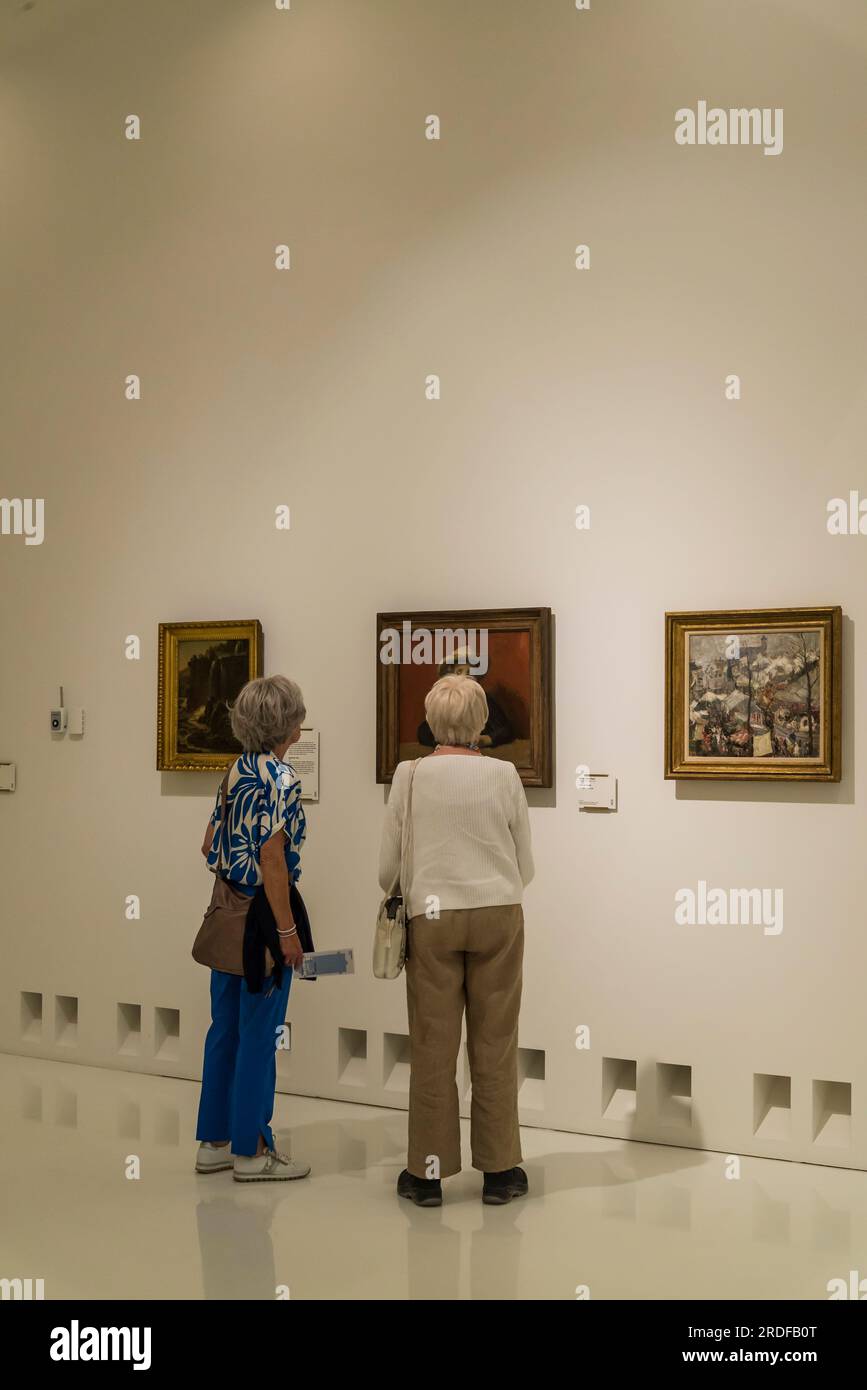 People looking at a painting, Royal Museum of Fine Arts, Antwerp ...