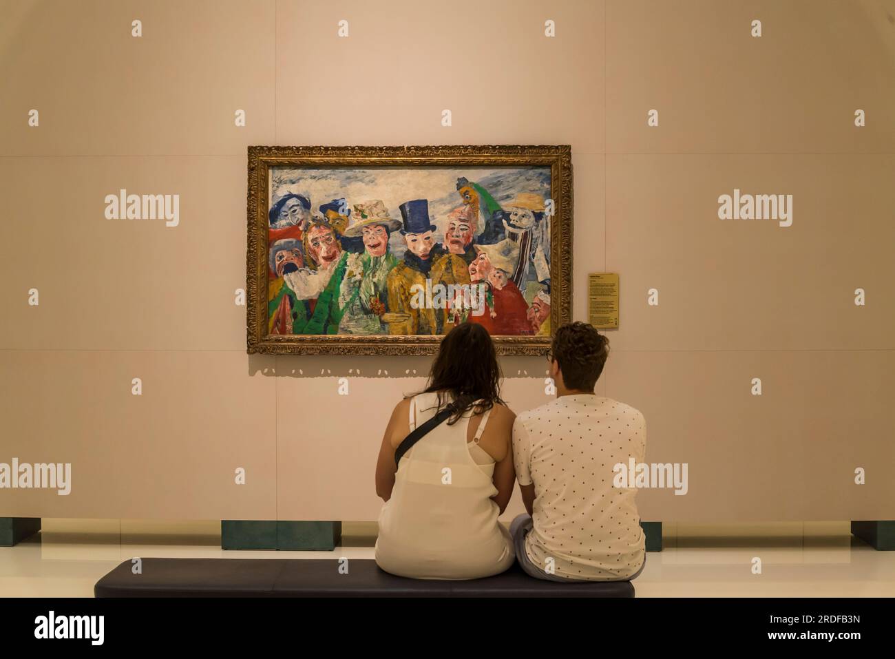 James Ensor painting 'The Intrigue', Royal Museum of Fine Arts, Antwerp ...