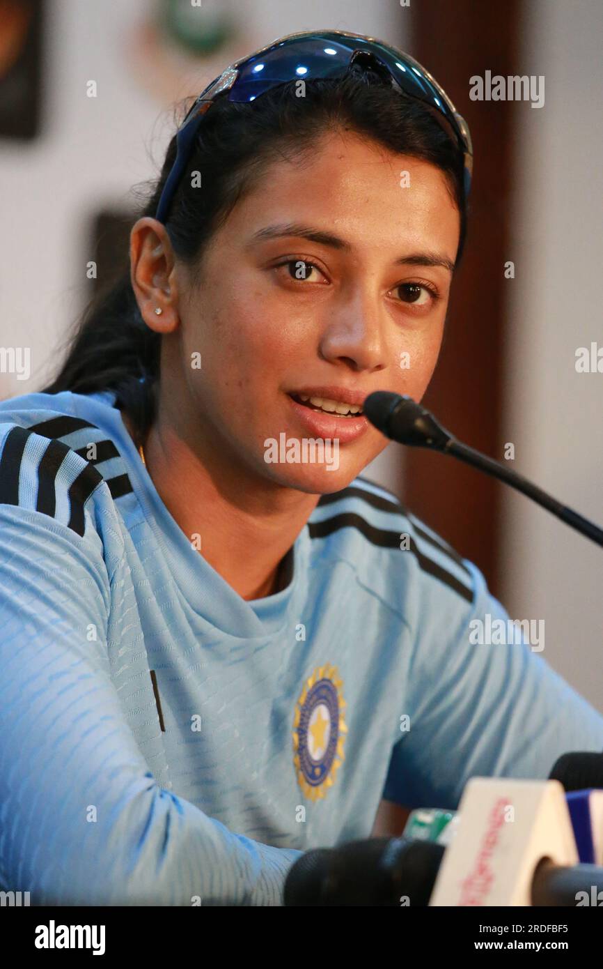 India Women national cricket team vice captain Smriti Mandhana attends pre-match media ...