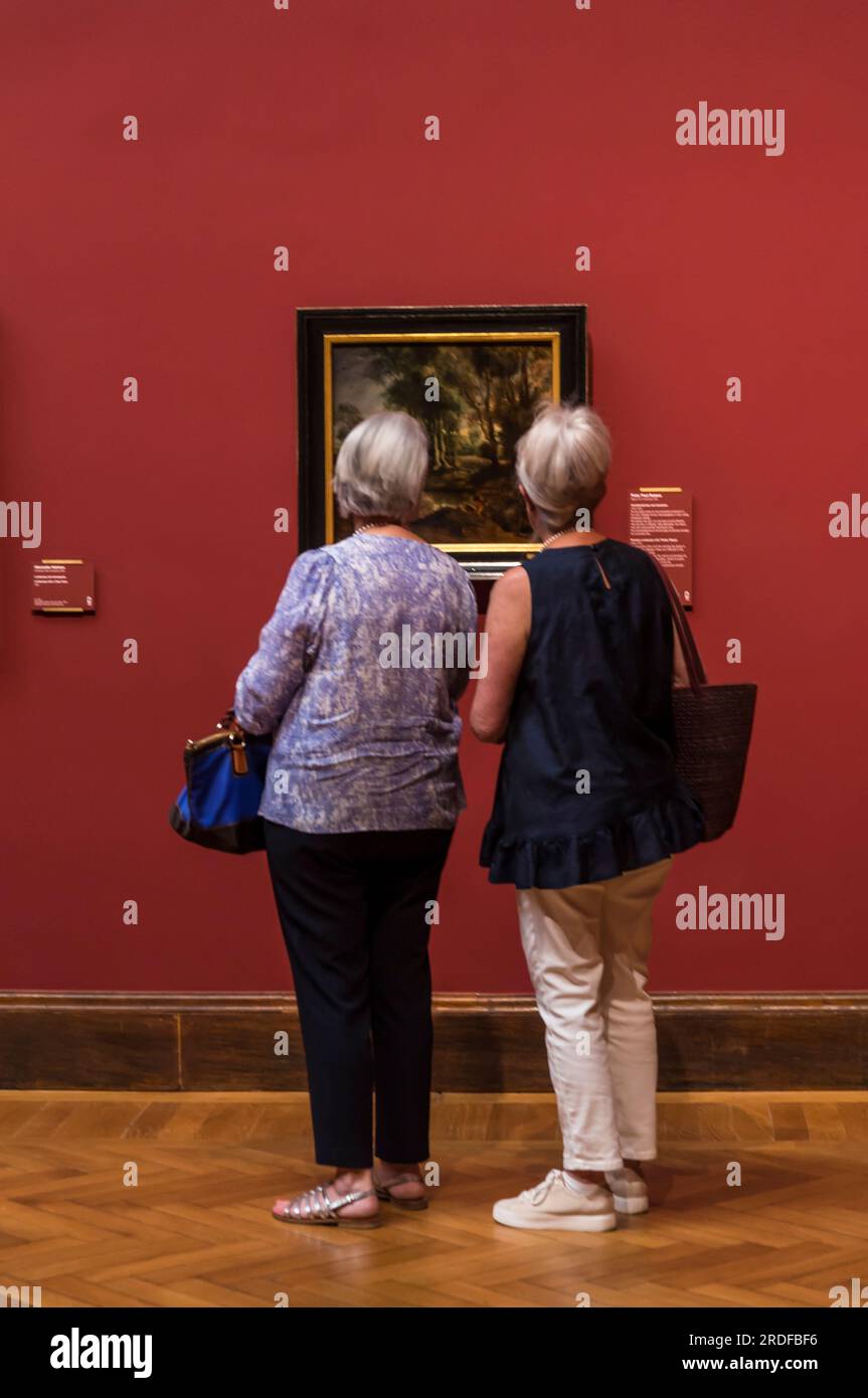 Visitors looking at a painting, Old Masters museum, Royal Museum of ...