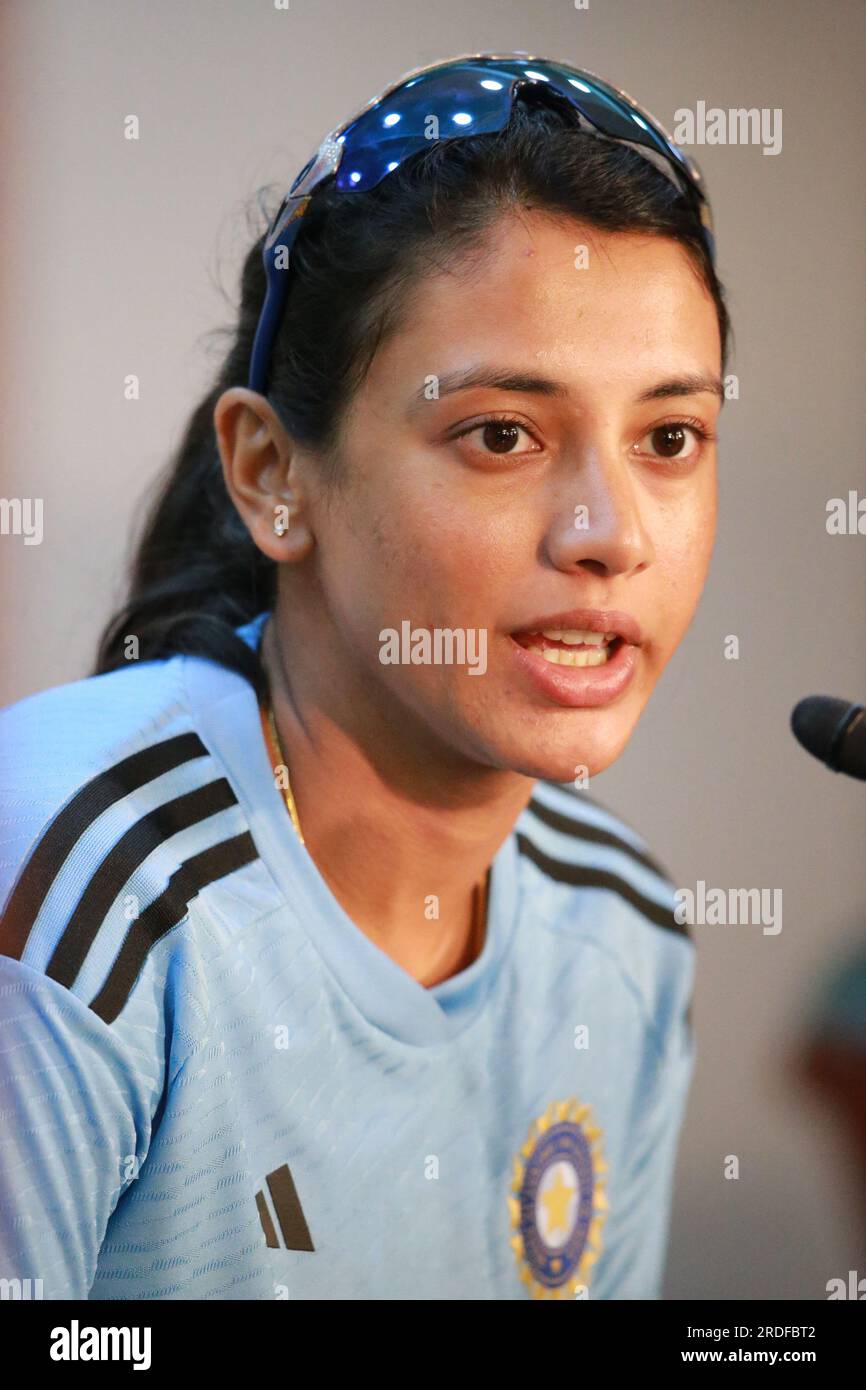 India Women national cricket team vice captain Smriti Mandhana attends pre-match media ...