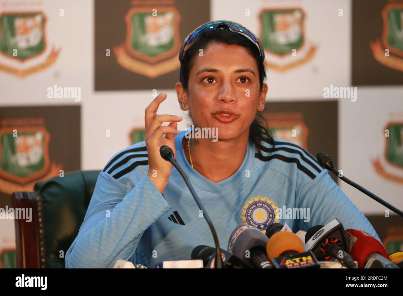India Women national cricket team vice captain Smriti Mandhana attends pre-match media ...
