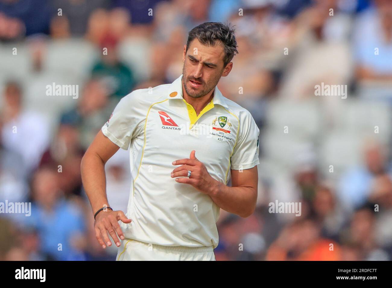Mitchell Starc of Australia in action during the LV= Insurance Ashes ...