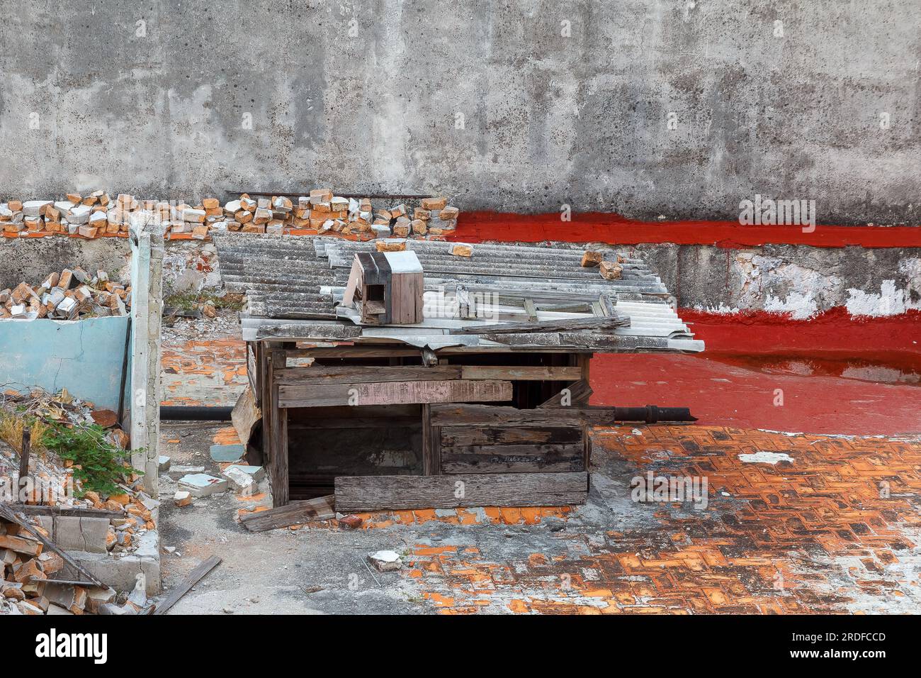 Havana, Cuba - May 27, 2023: A rustic weathered structure is seen in ...
