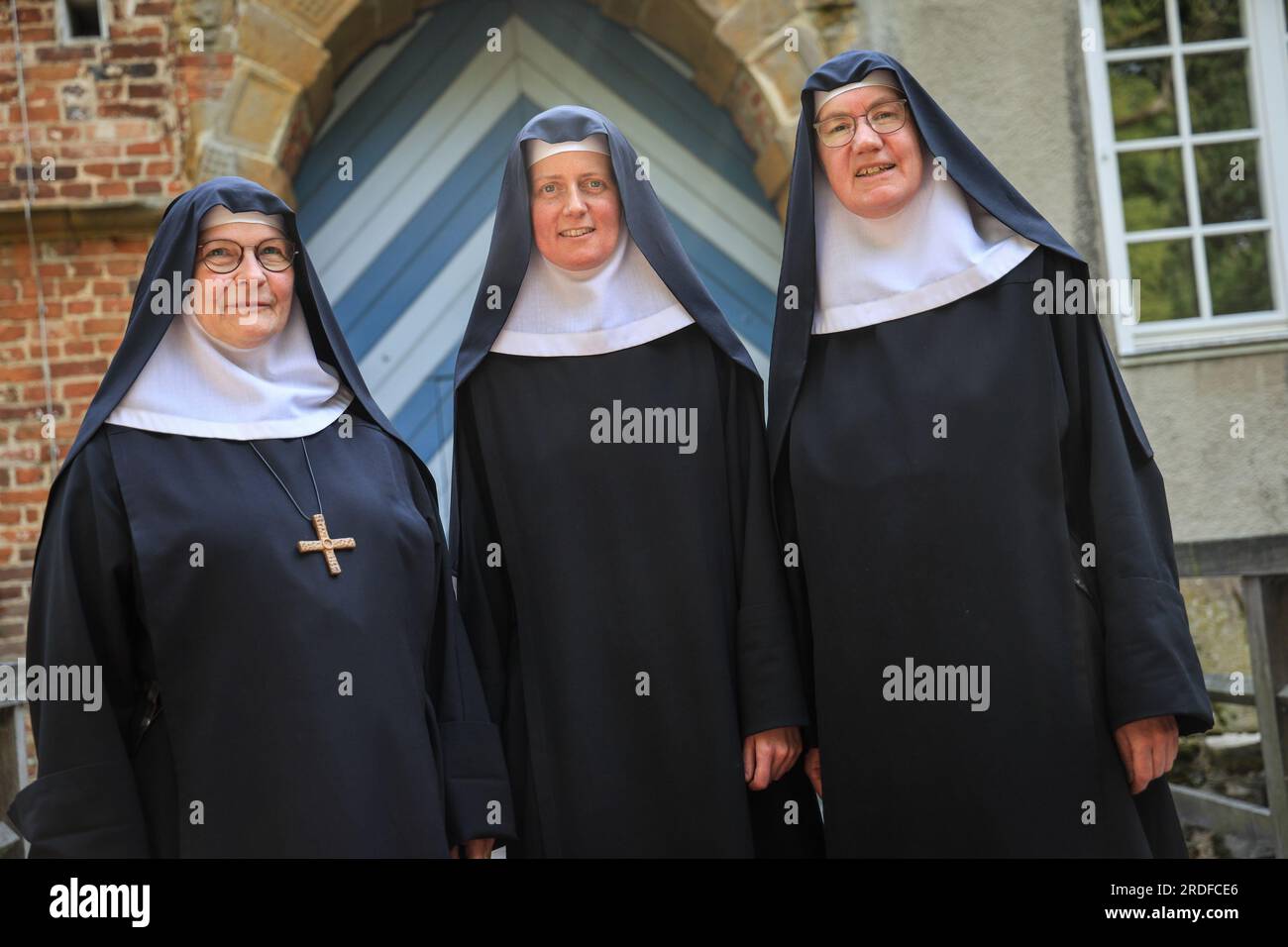 21 July 2023, Lower Saxony, Dinklage: Abbess Franziska Lukas, Sister ...