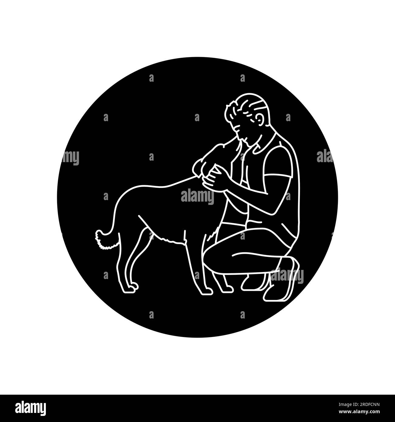 Animal volunteer black line icon. Pictogram for web page, mobile app ...