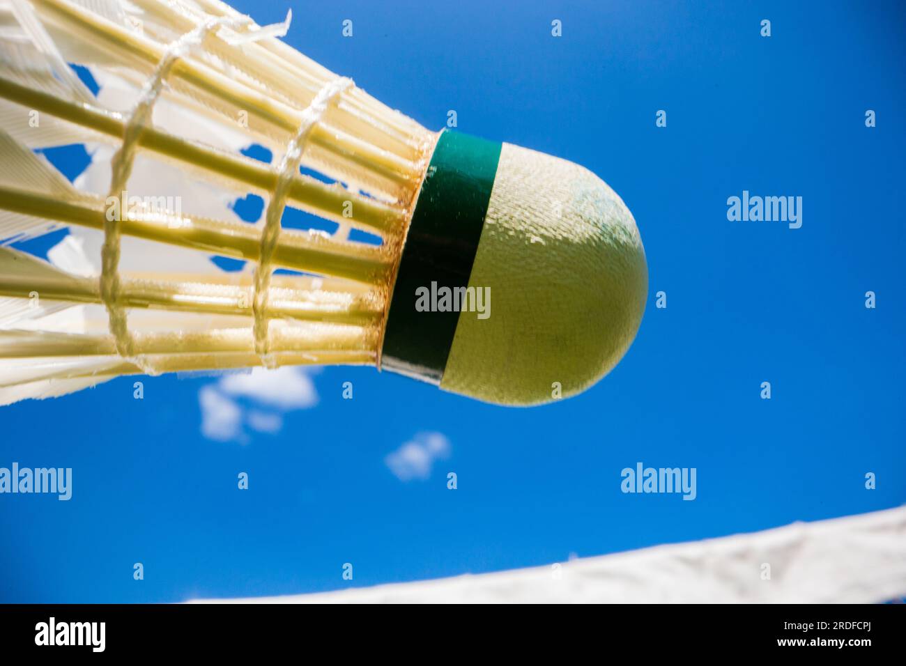 Shuttlecock for badminton close-up. Detailed texture and expressive ...