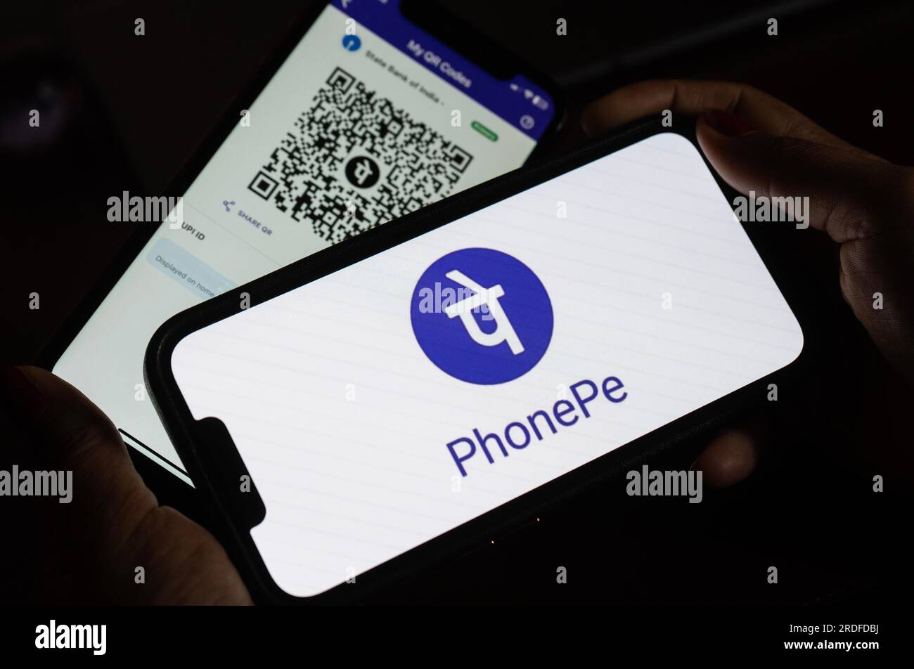 In this photo illustration, the PhonePe QR code, is seen displayed on ...