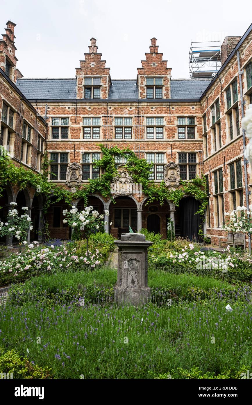 Interior courtyard of the Plantin-Moretus Museum incorporating the ...