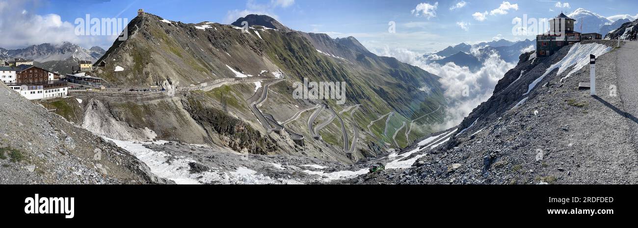 Panoramic view of north ramp Ascent from pass road to mountain pass ...