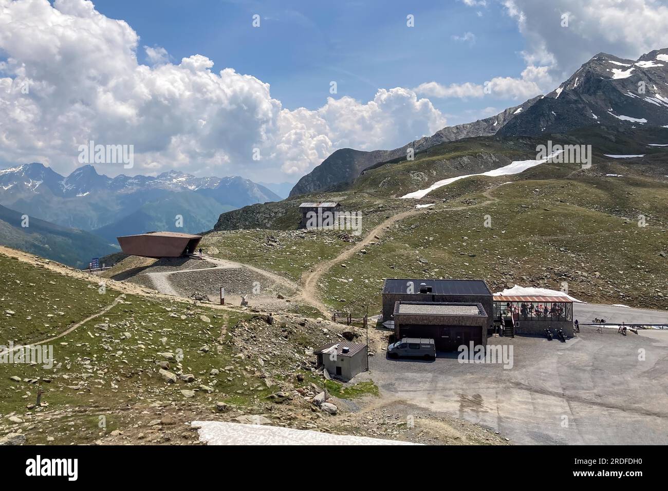 View from elevated position on pass height of 2509 metres high alpine ...