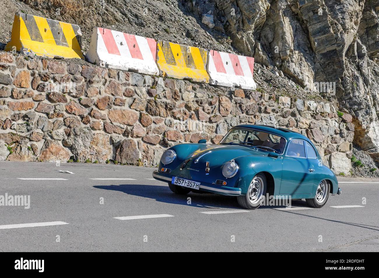 Oldtimer Classic Car historical vehicle Porsche 356 A T2 driving on ...