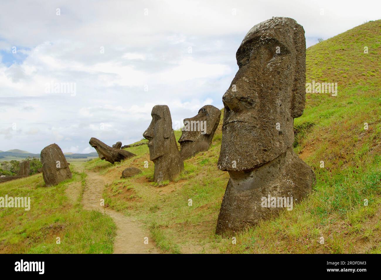 Moai stone sculptures, Rano Raraku, Rapa Nui, Easter Island, Moai ...