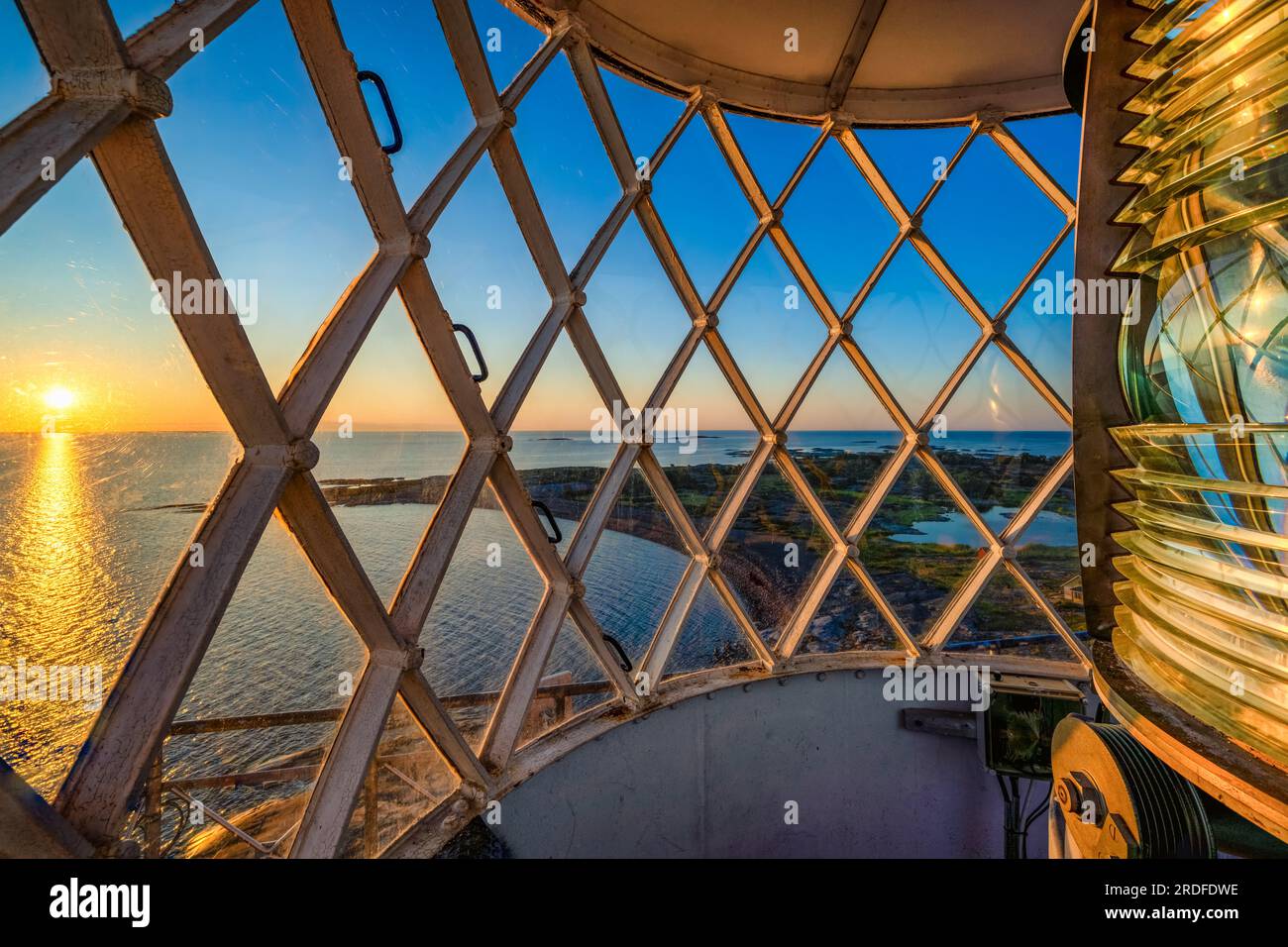 Sunrise seen from Lågskär lighthouse, Ahvenanmaa, Finland Stock Photo ...