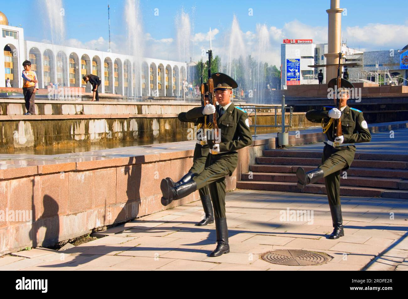 Soldiers marching, National History Museum, formerly Lenin Museum, Ala ...