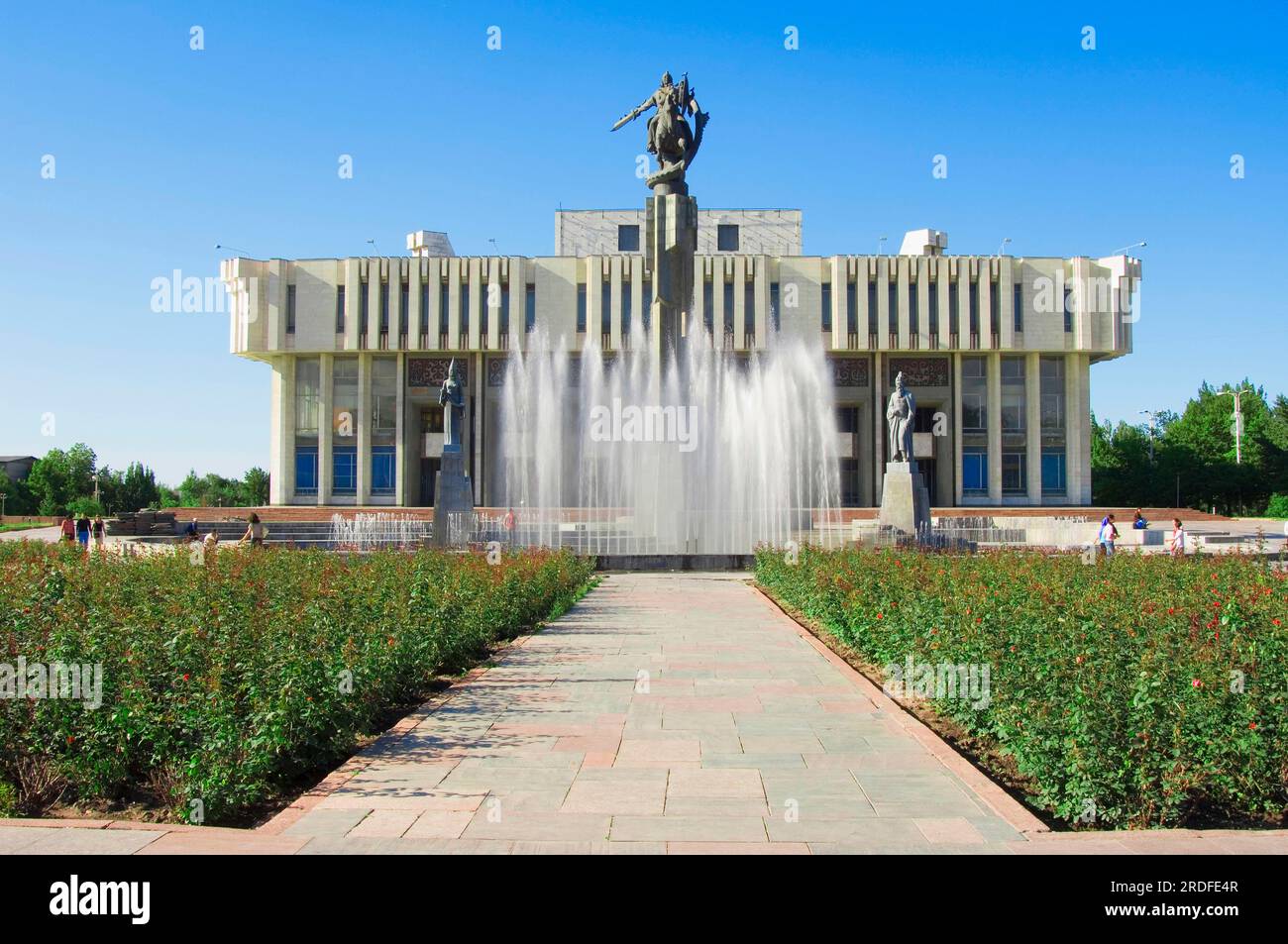 Philharmonic Hall, Statues of the Epic Manas, Bishkek, Kyrgyzstan ...