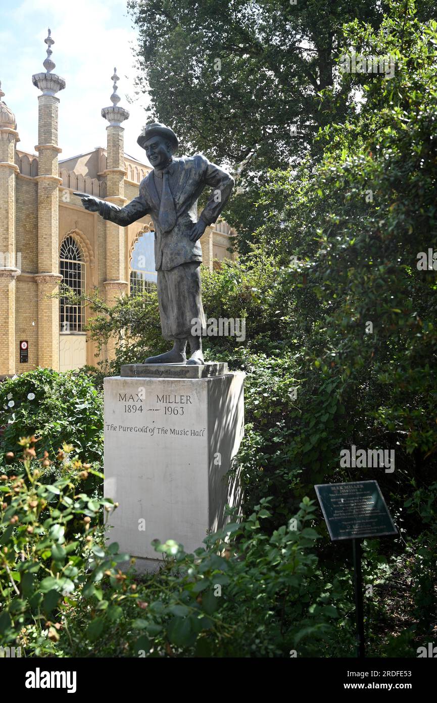 The Max Miller statue in Pavilion Gardens , Brighton , Sussex , England ...