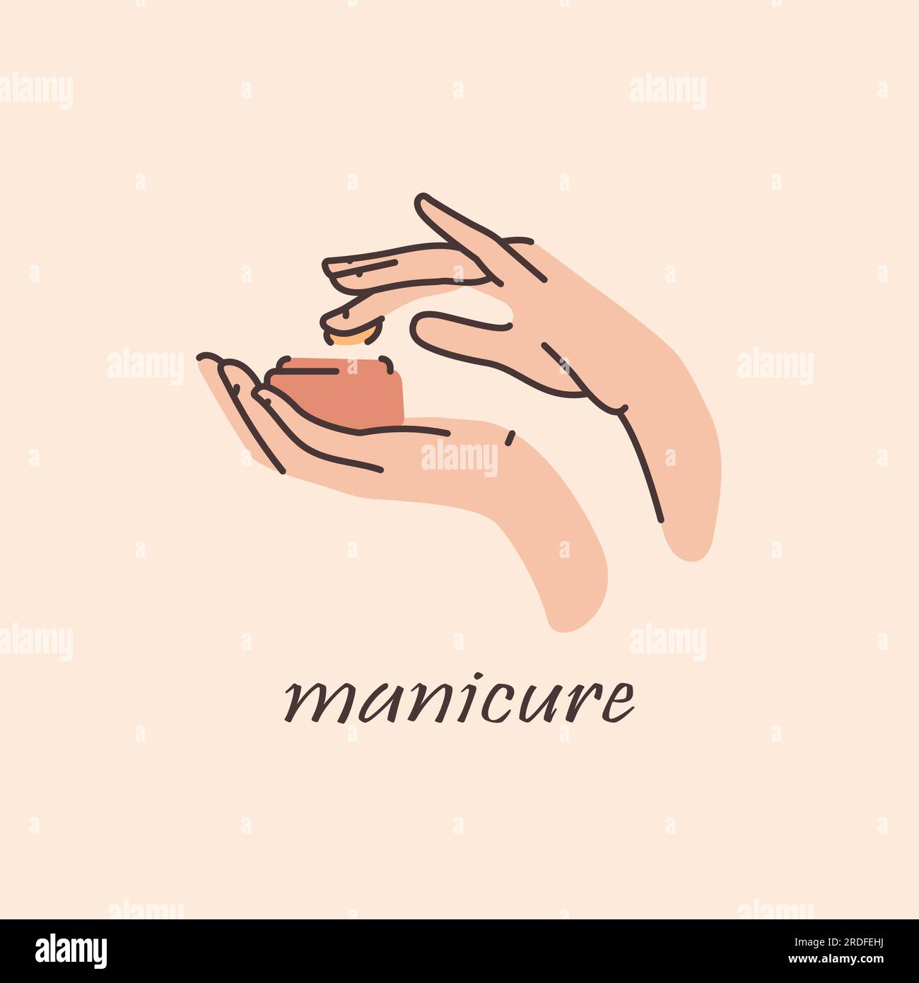 Hands care color line illustration. Beauty industry Stock Vector Image ...