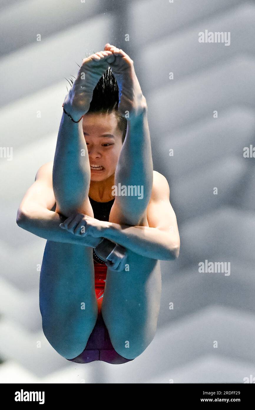 Fukuoka, Japan. 21st July, 2023. Yiwen Chen of China competes in the 3m ...