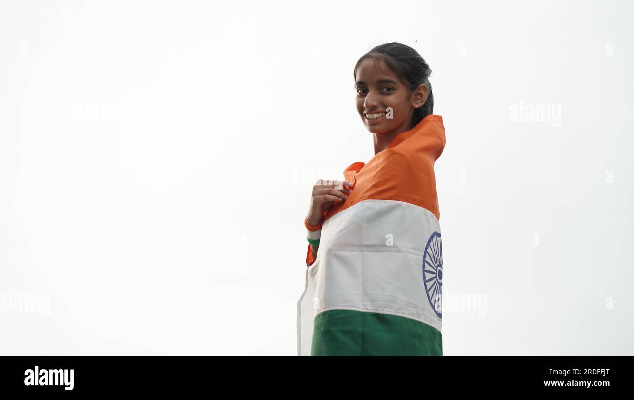 Indian child celebrating Independence or Republic day of India Stock ...
