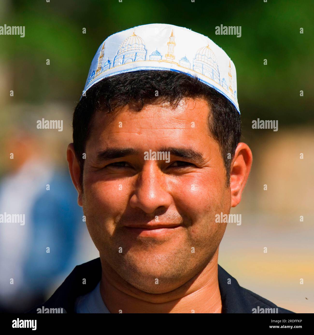 Uzbek with hat, Samarkand, Uzbekistan, cap Stock Photo - Alamy