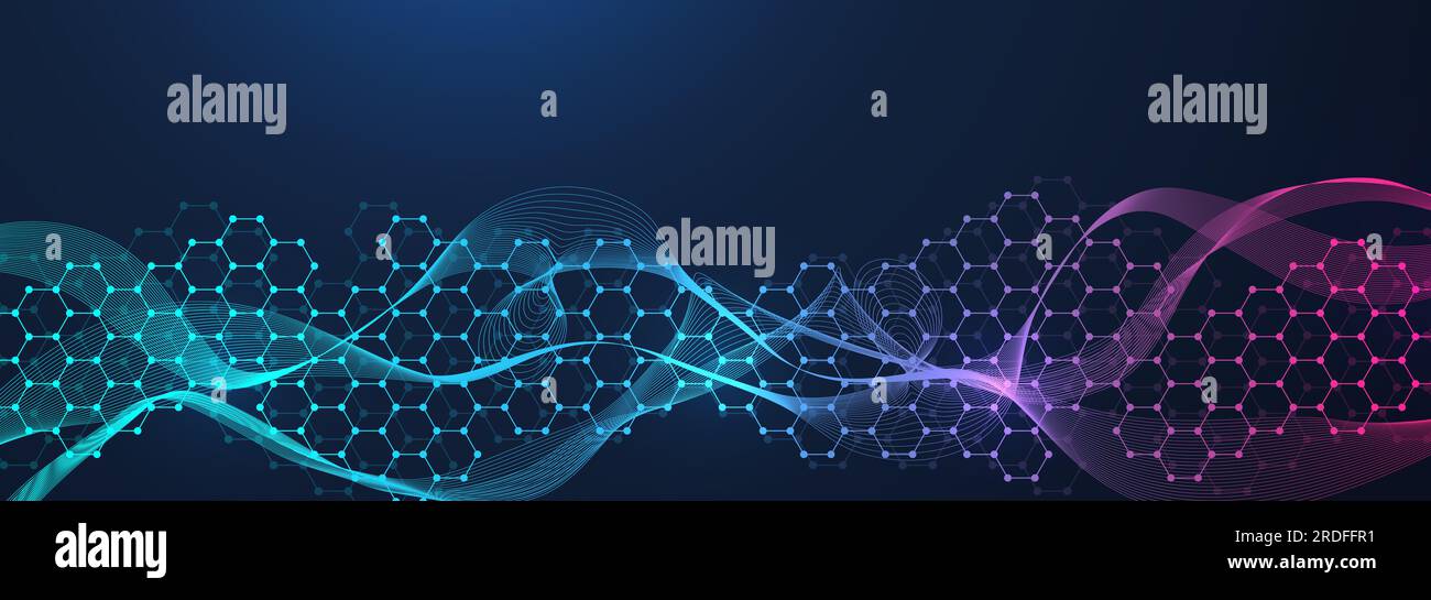 Modern abstract molecules structure for science or medical background ...