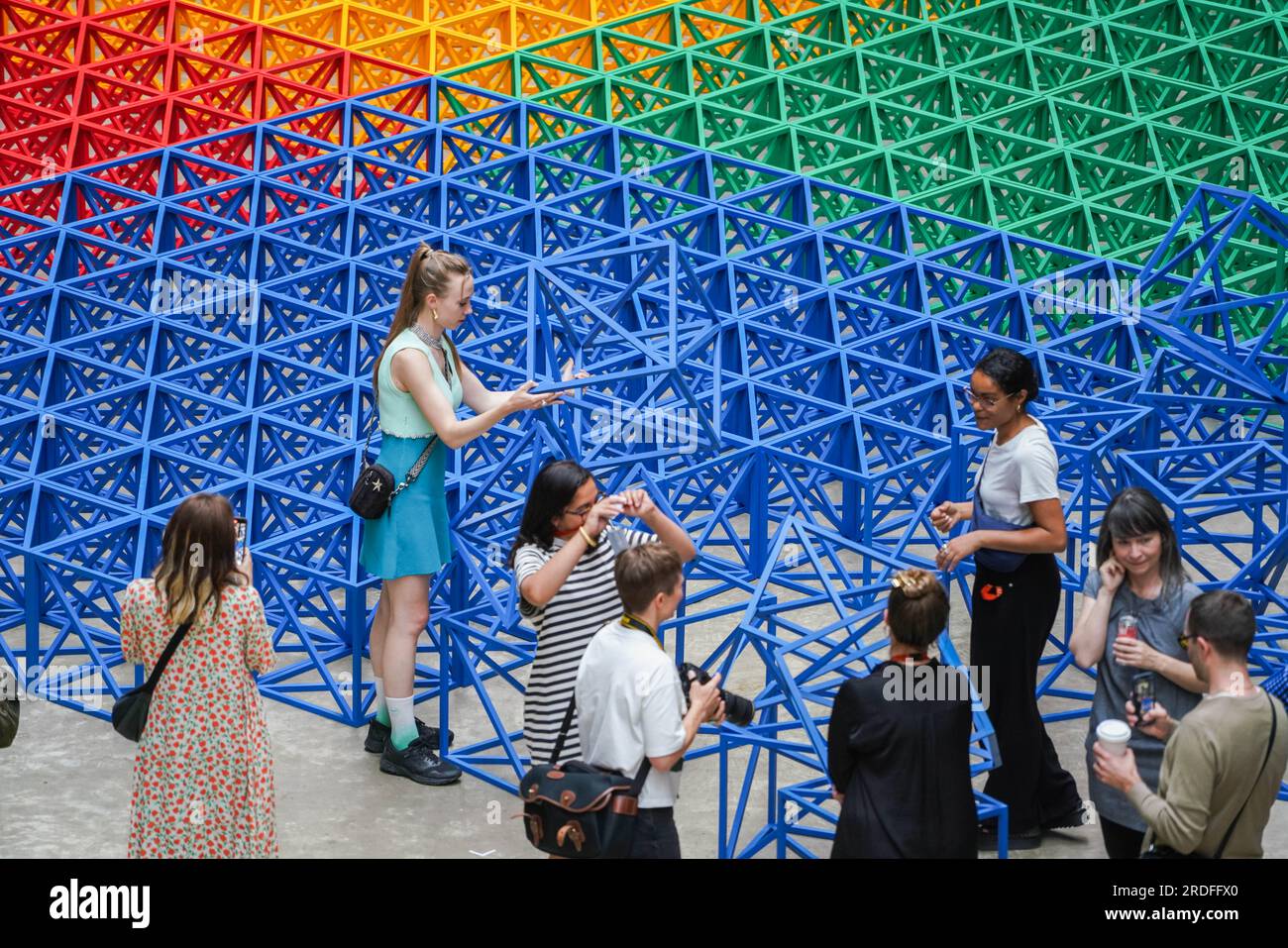 London UK. 21 July 2023 Zero to Infinity, large interactive sculpture ...