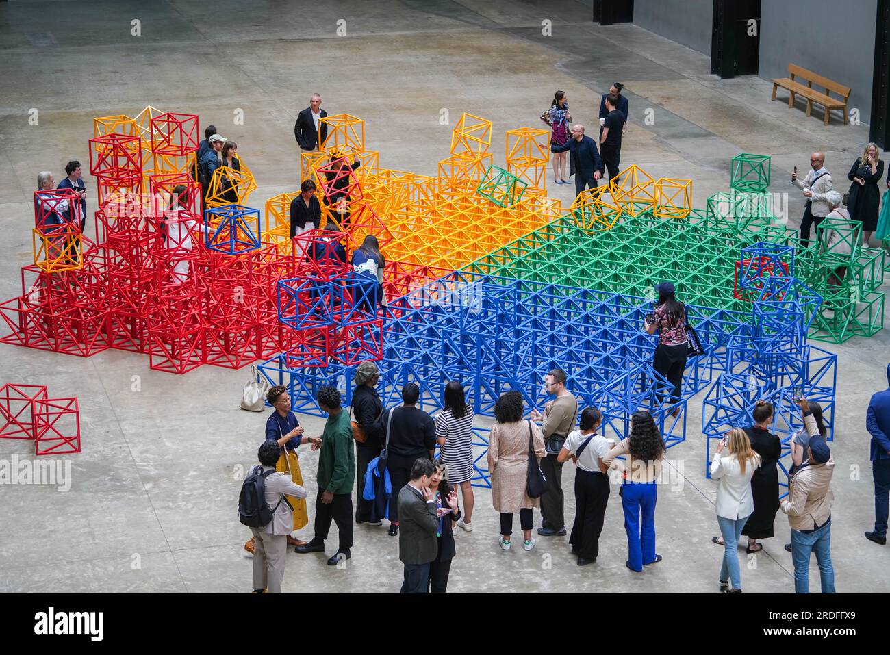 London UK. 21 July 2023 Zero to Infinity, large interactive sculpture ...