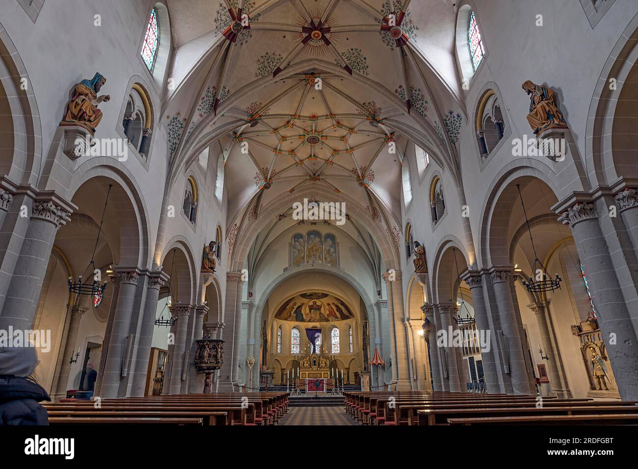 Interior of the Basilica Sankt Kastor, Koblenz, Rhineland-Palatinate ...