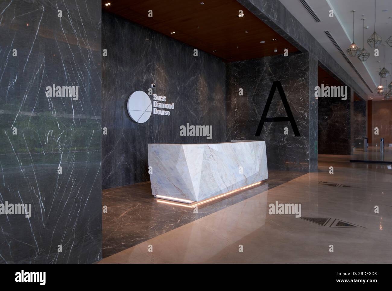 Reception area. Surat Diamond Bourse, Surat, India. Architect ...