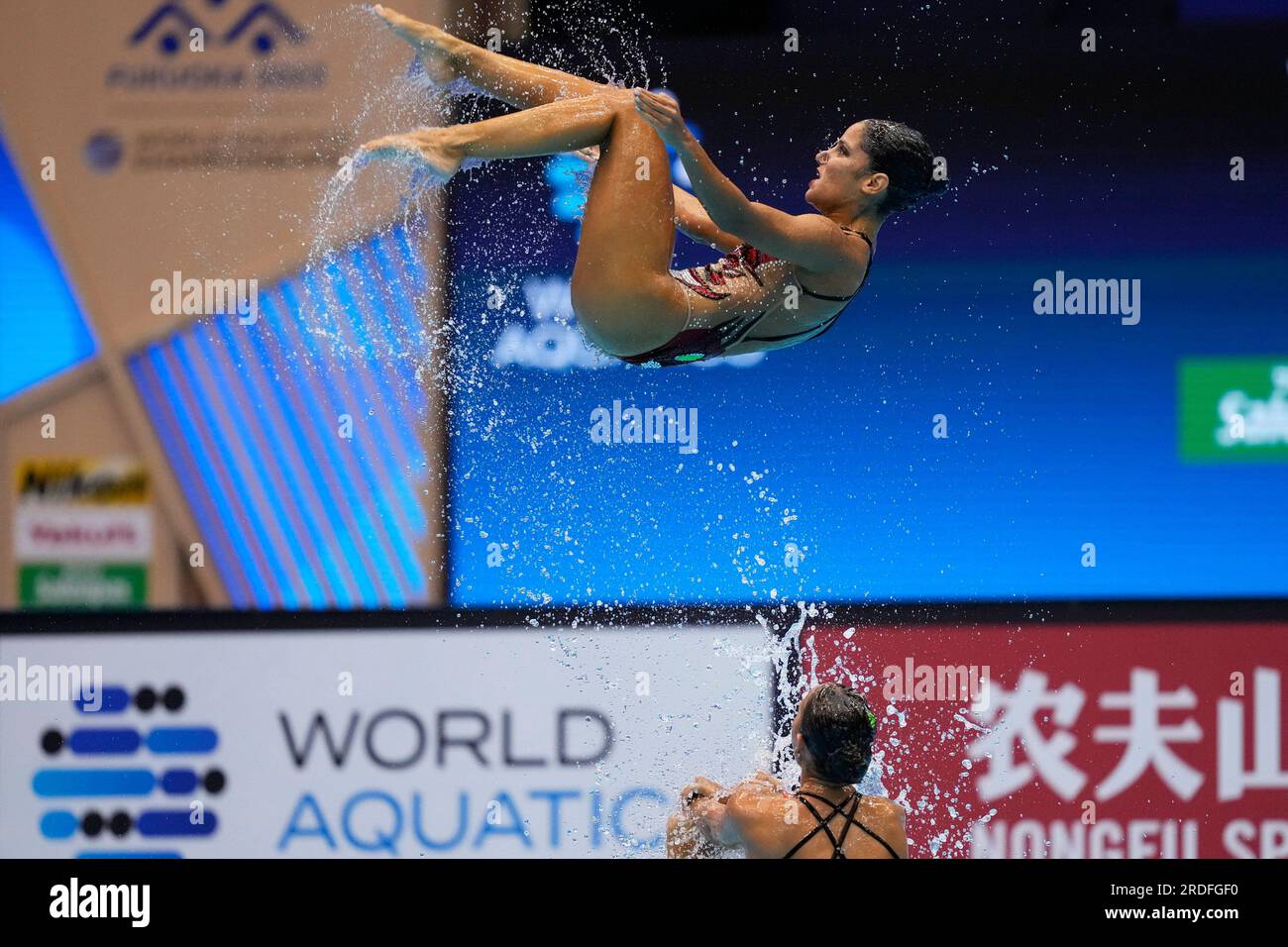 Egypt team competes in the team free final of the artistic swimming at ...
