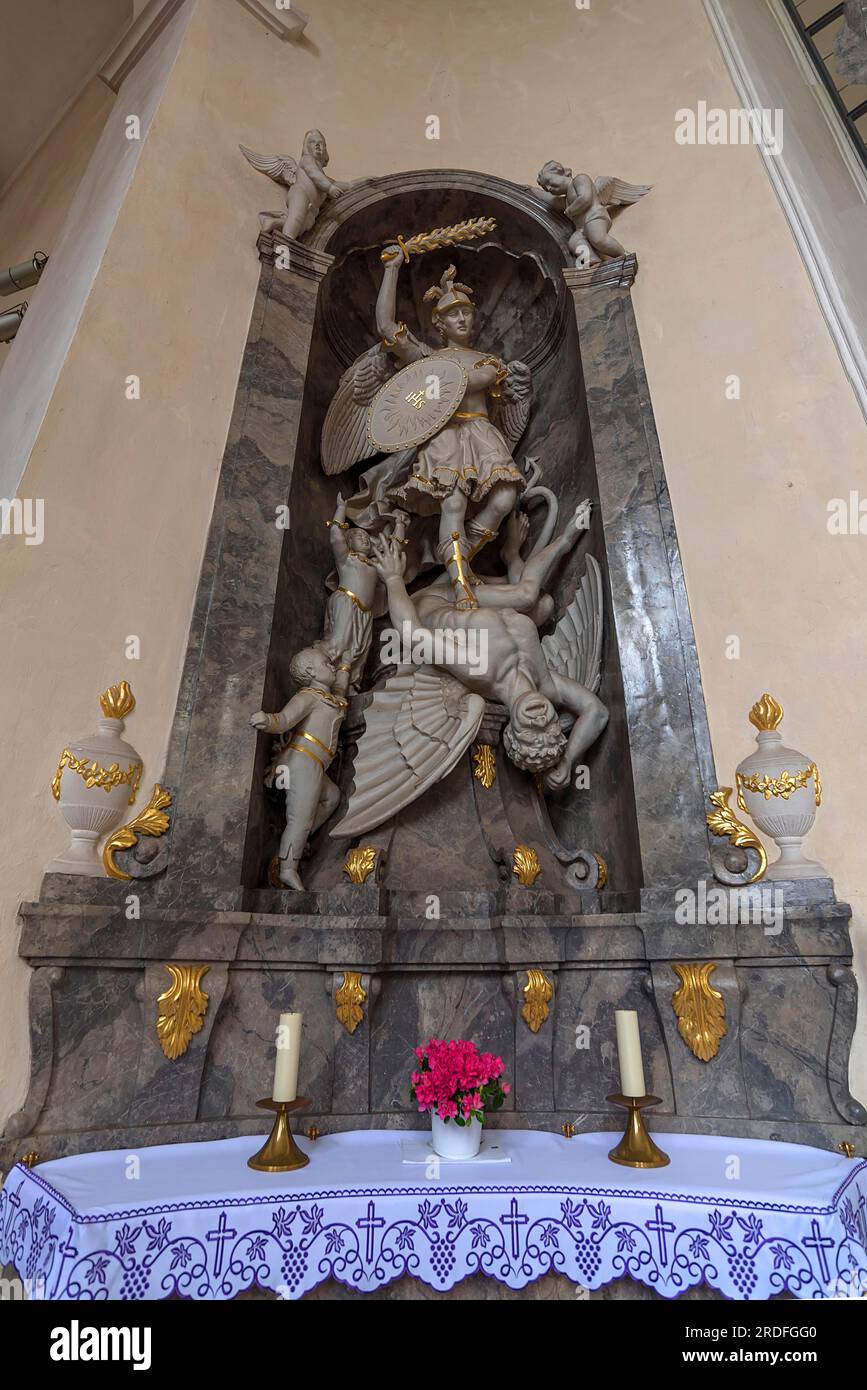 Archangel Gabriel, figure altar in the castle chapel at Waldenburg ...