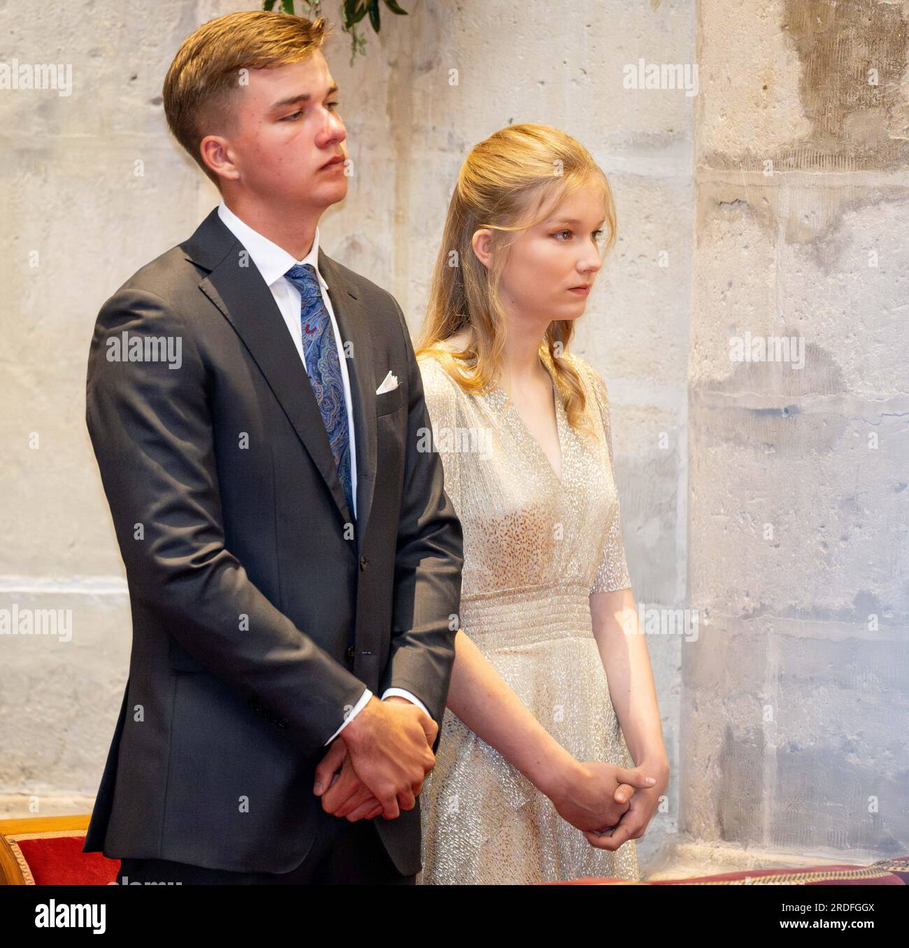 Brussels, Belgium. 21st July, 2023. Prince Gabriel and Princess ...