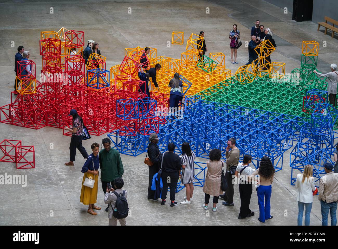 London UK. 21 July 2023 Zero to Infinity, large interactive sculpture ...