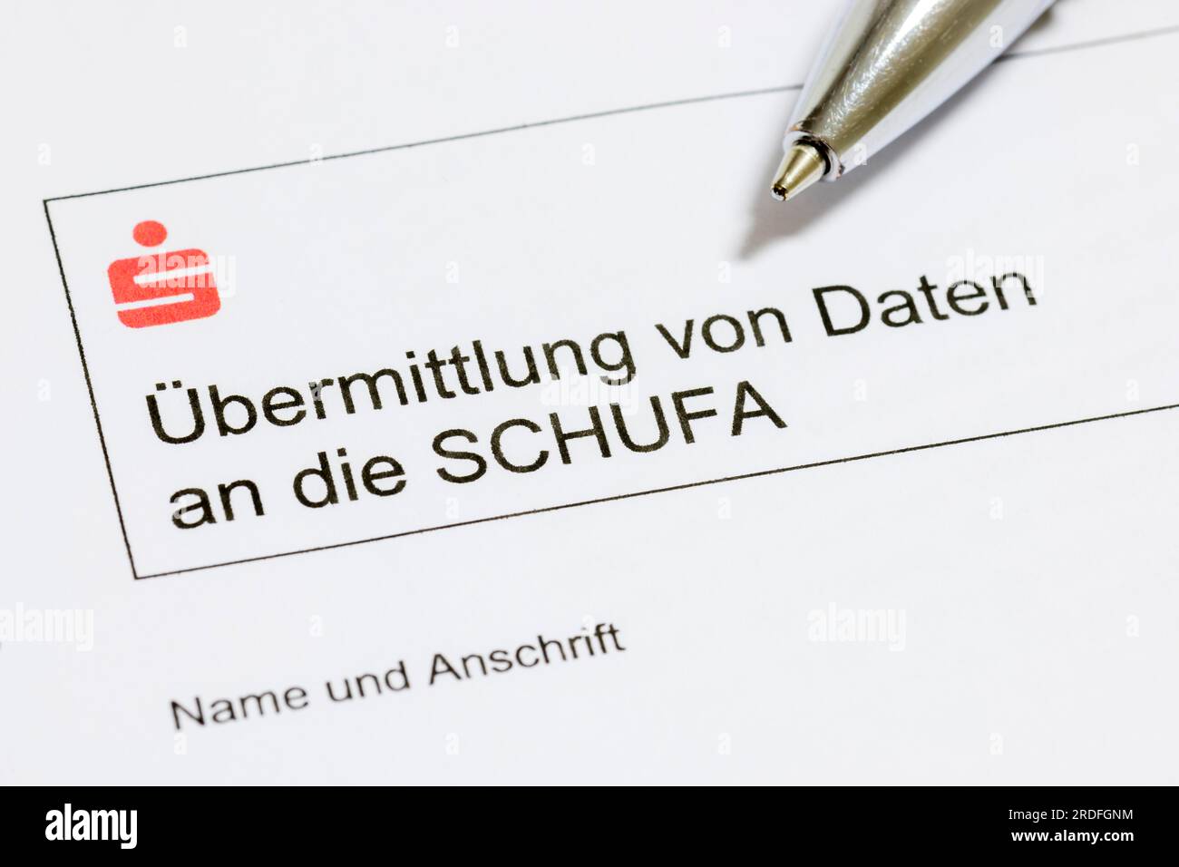 Form, transmission of data to Schufa, credit information ...