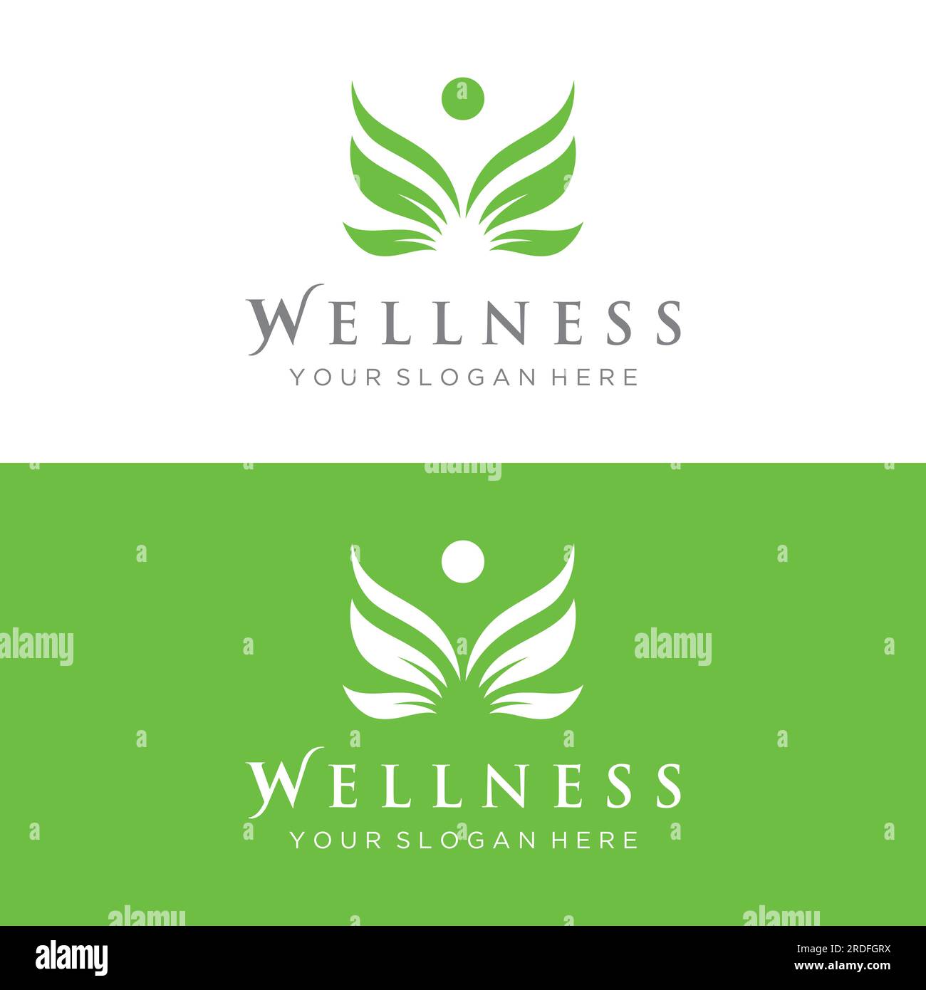 Wellness natural abstract logo design with unique natural person and ...
