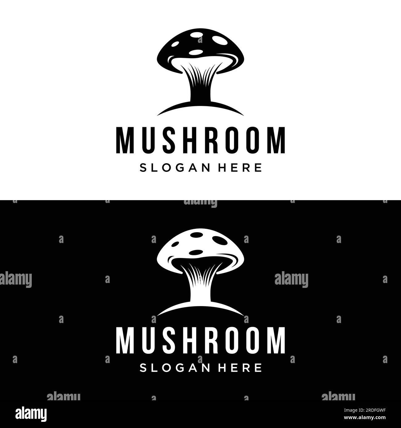 Unique organic mushroom farm creative logo design with modern concept ...