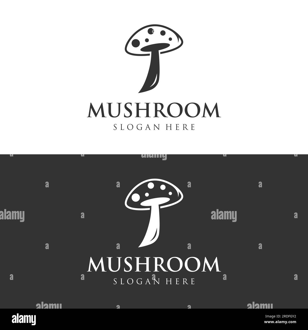 Unique organic mushroom farm creative logo design with modern concept ...