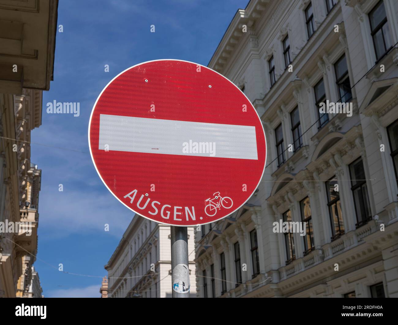 Traffic sign with additional sign, Vienna, Austria Stock Photo - Alamy